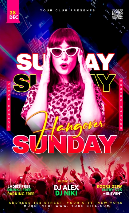 SUNDAY PARTY Template | PosterMyWall