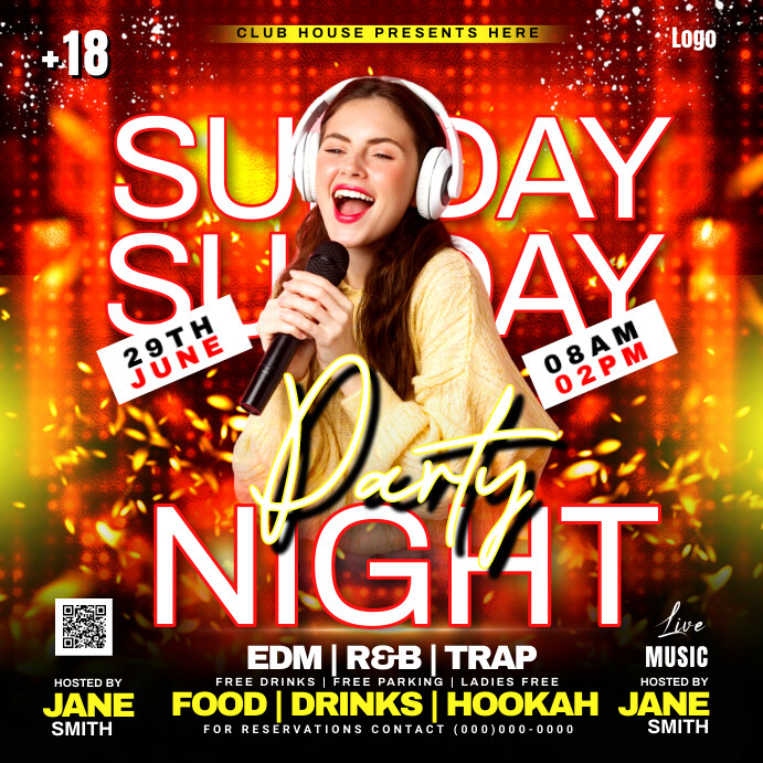 SUNDAY PARTY Template | PosterMyWall