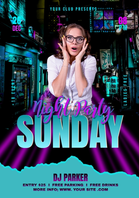 SUNDAY PARTY Template | PosterMyWall