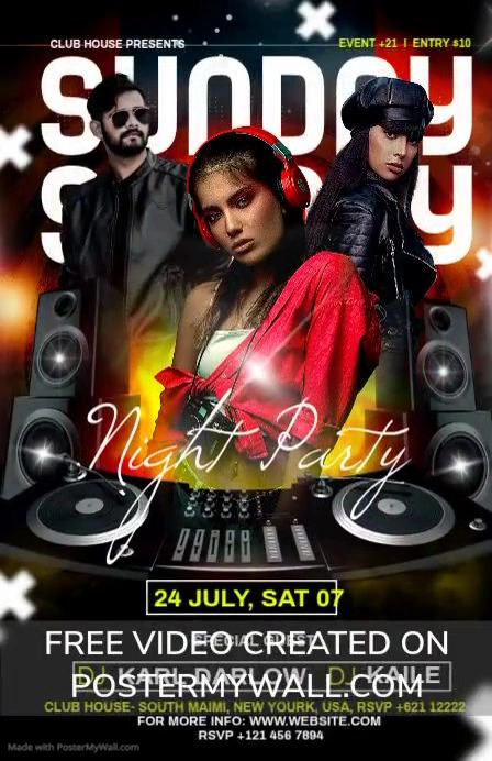 SUNDAY PARTY Template | PosterMyWall