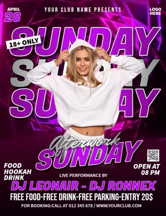 Sunday Party Template | PosterMyWall