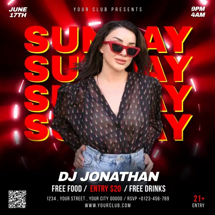 Sunday Party Template | PosterMyWall