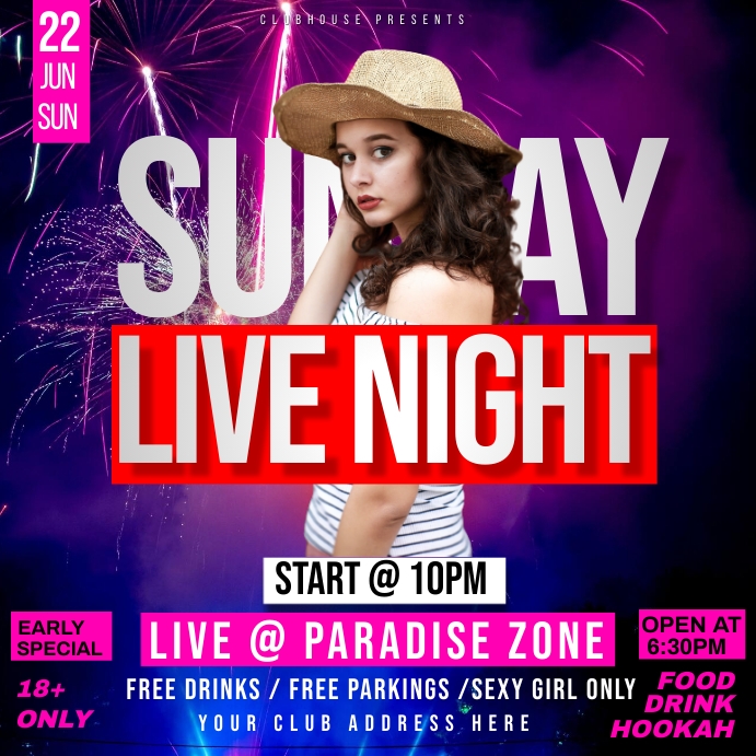 Plantilla de sunday party | PosterMyWall