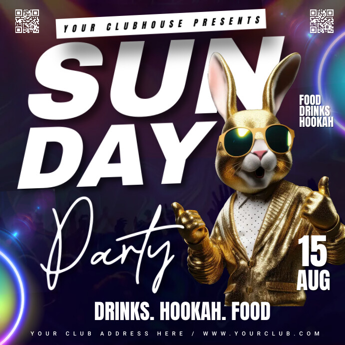 SUNDAY PARTY Template | PosterMyWall