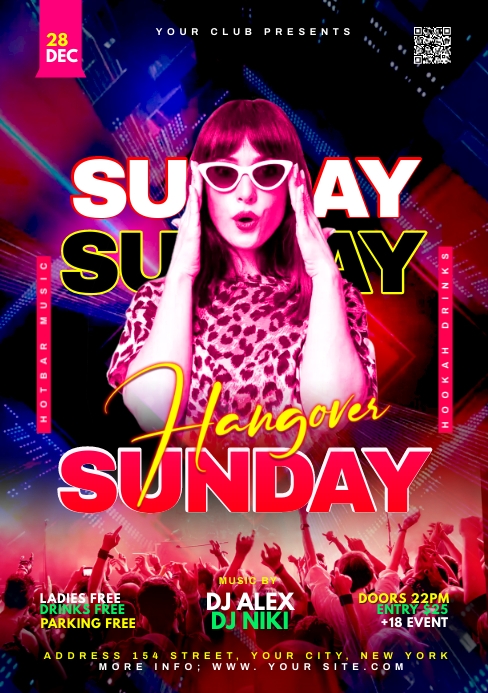 SUNDAY PARTY Template | PosterMyWall