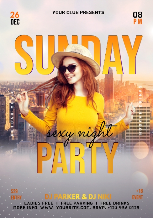 SUNDAY PARTY Template | PosterMyWall