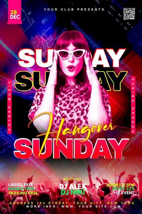 SUNDAY PARTY Template | PosterMyWall