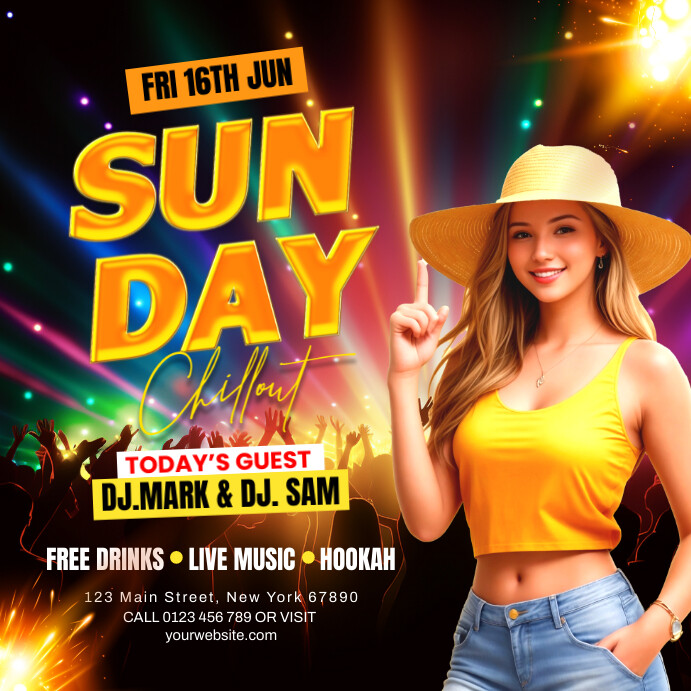 Sunday Party Template | PosterMyWall