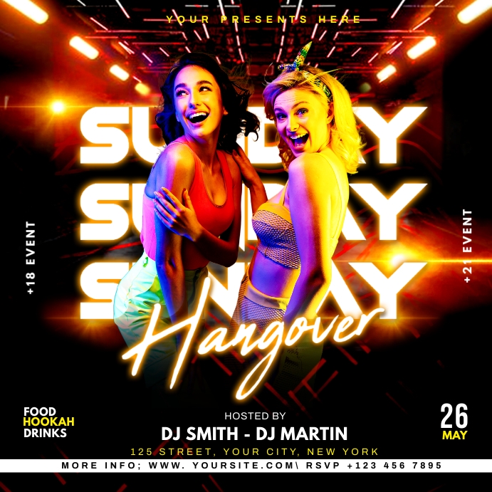 SUNDAY PARTY Template | PosterMyWall