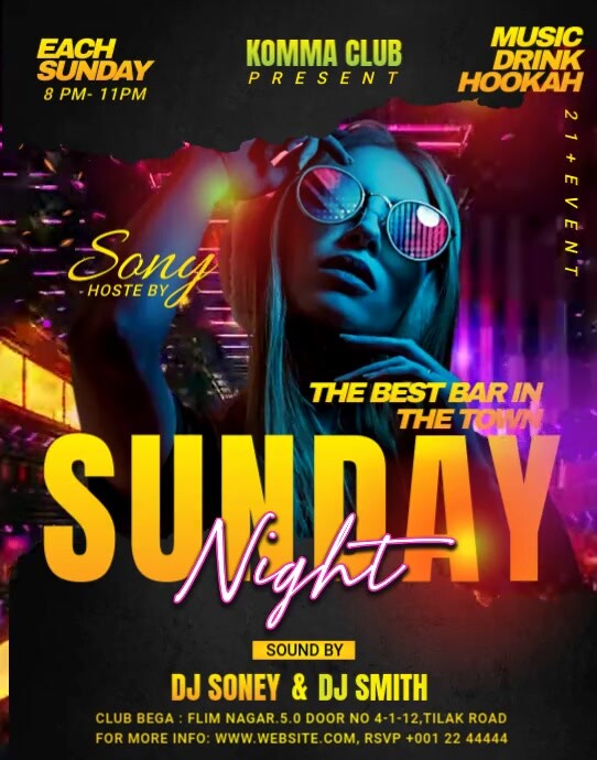 Sunday party Template | PosterMyWall