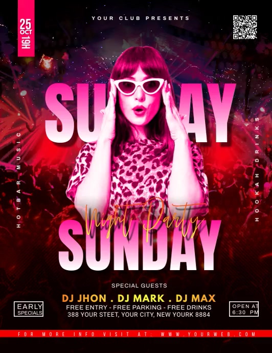 SUNDAY PARTY Template | PosterMyWall