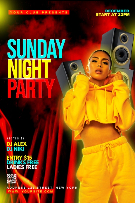 SUNDAY PARTY Template | PosterMyWall