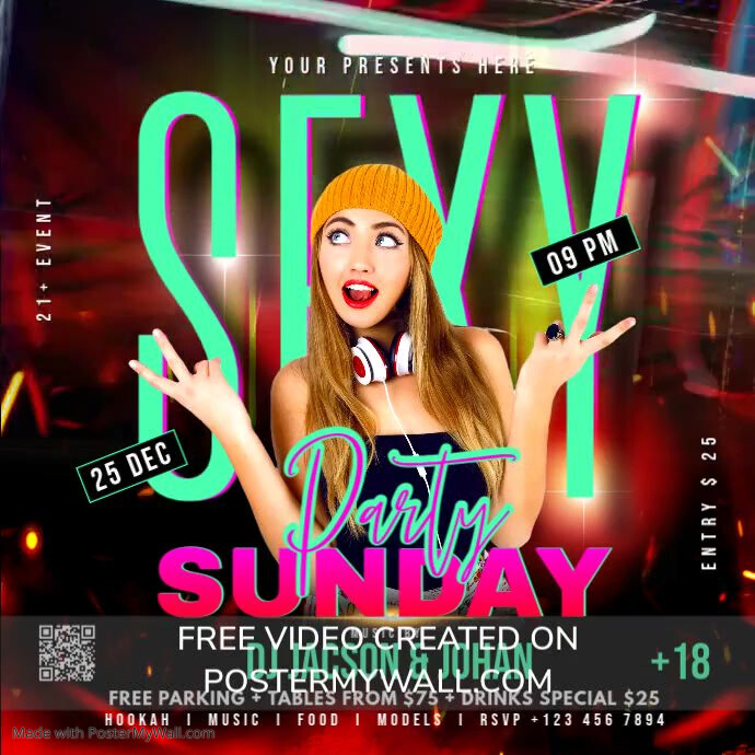 SUNDAY PARTY Template | PosterMyWall