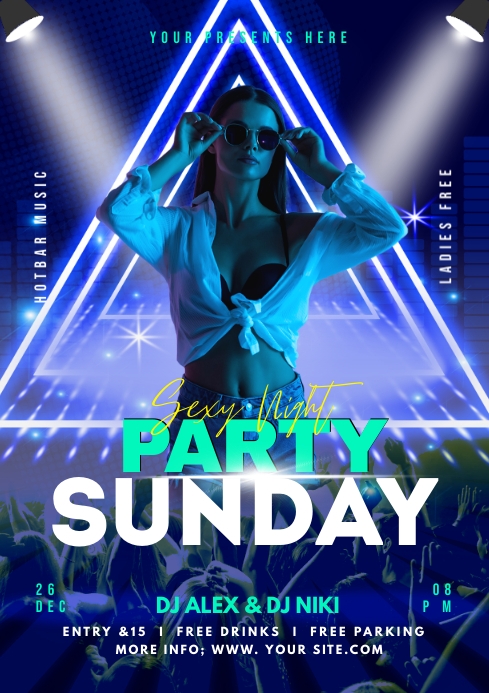SUNDAY PARTY Template | PosterMyWall