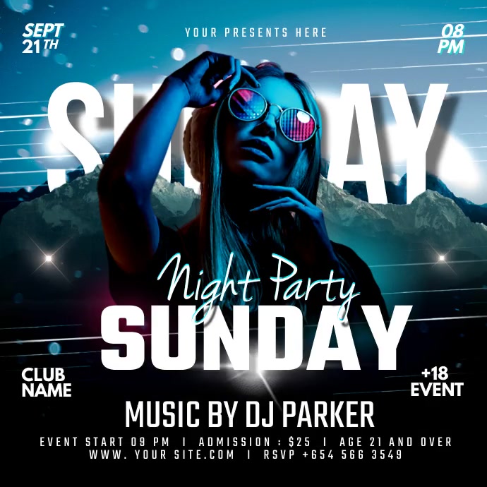 Plantilla de SUNDAY PARTY | PosterMyWall