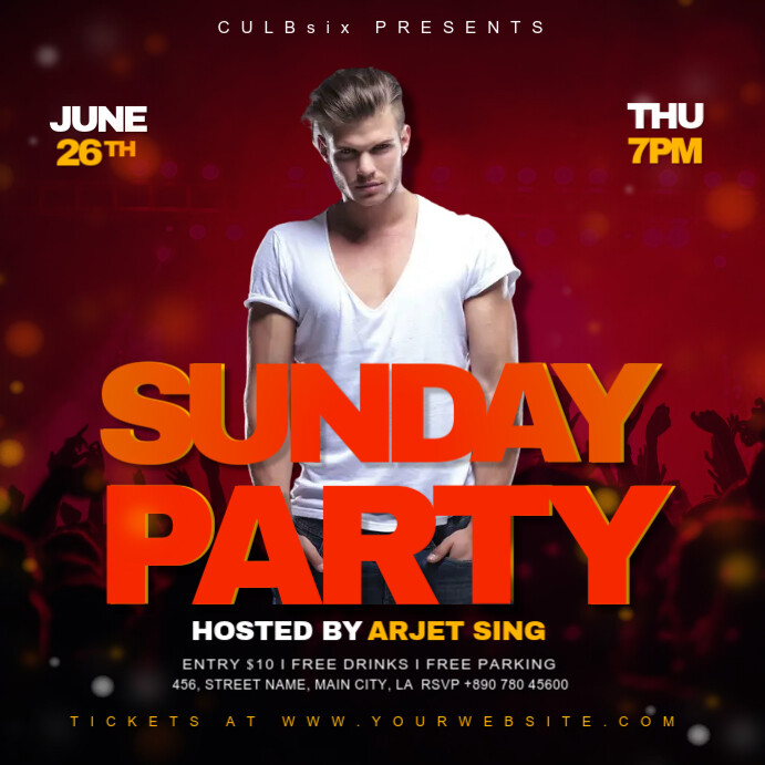 Plantilla de Sunday party | PosterMyWall