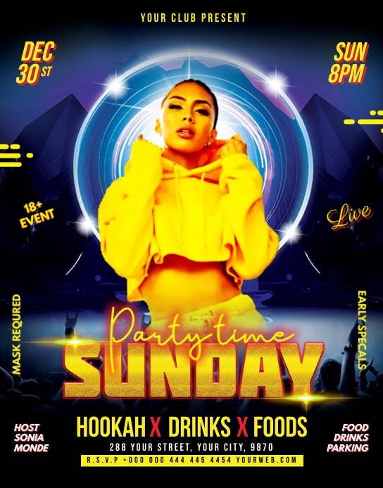 Sunday Party Flyer Template | PosterMyWall