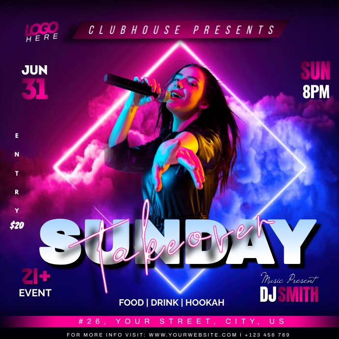 Plantilla de Sunday Party flyer | PosterMyWall