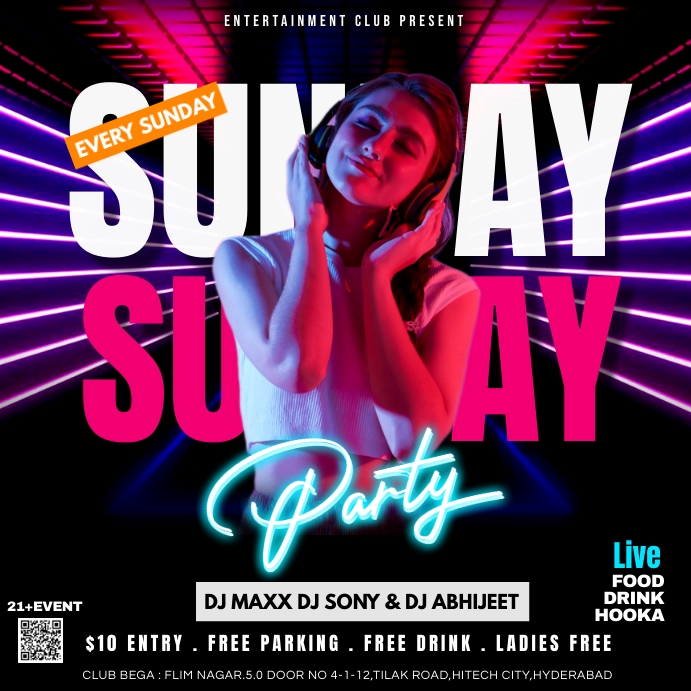 Sunday Party flyer Template | PosterMyWall