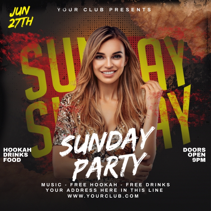 Sunday Party Flyer Template | PosterMyWall