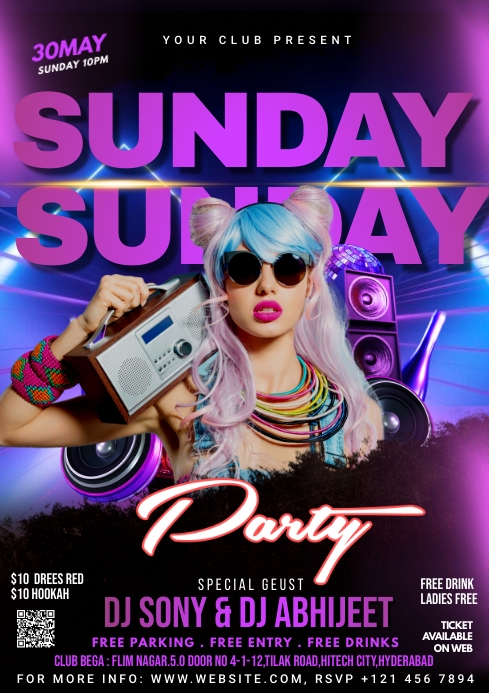 Sunday Party flyer Template | PosterMyWall