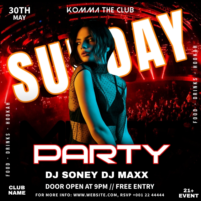 Sunday Party flyer Template | PosterMyWall