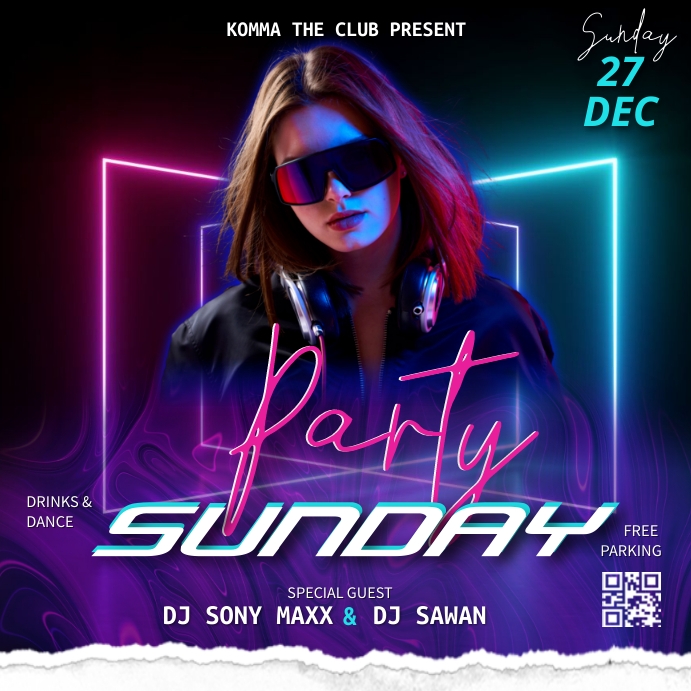 Plantilla de Sunday Party flyer | PosterMyWall