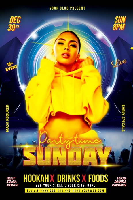 Sunday Party Flyer Template | PosterMyWall