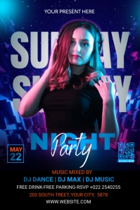 SUNDAY PARTY Template | PosterMyWall