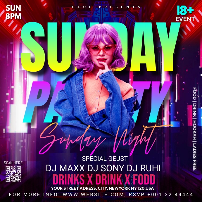 Sunday Party flyer Template | PosterMyWall