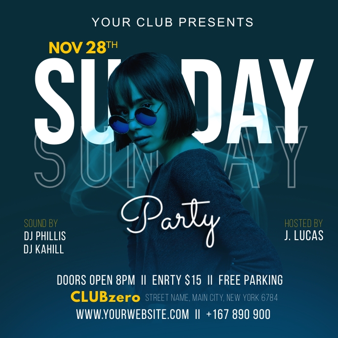 Sunday Party flyer Template | PosterMyWall