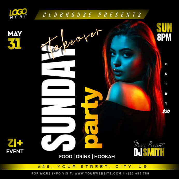 Sunday Party flyer Template | PosterMyWall