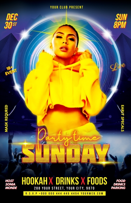 Sunday Party Flyer Template | PosterMyWall