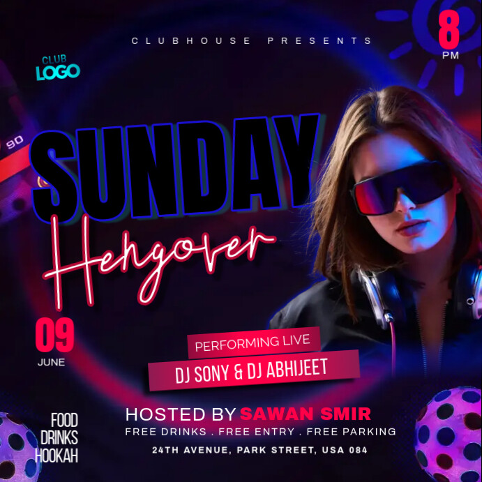 Plantilla de Sunday Party flyer | PosterMyWall