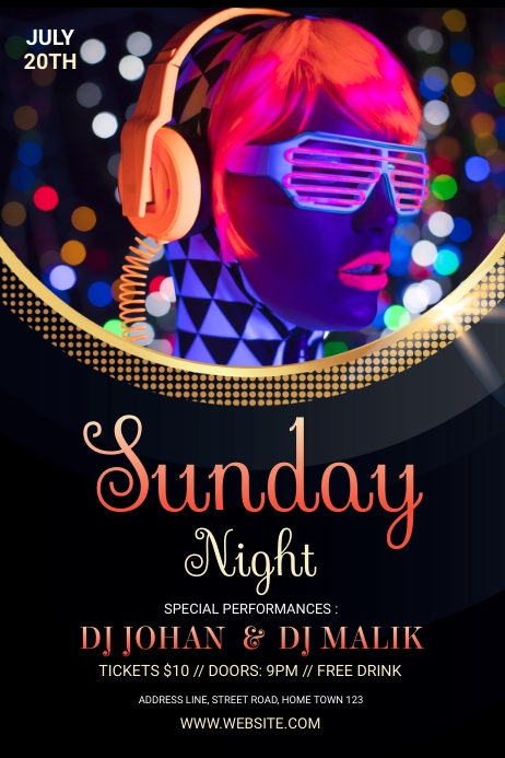 Sunday party Flyer Poster Template | PosterMyWall