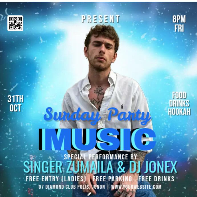 Sunday Party Music Template | PosterMyWall