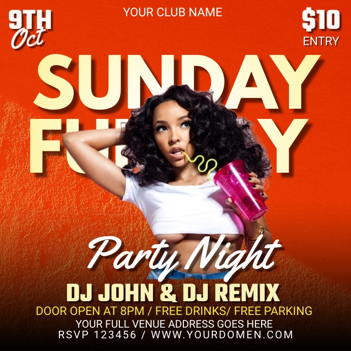 Sunday party Night Template | PosterMyWall