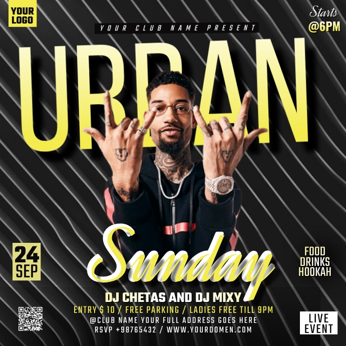 Sunday party Night Template | PosterMyWall