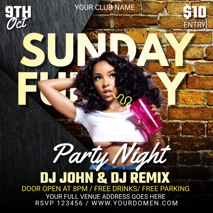 Sunday party Night Template | PosterMyWall