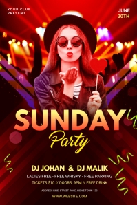 Sunday party Poster Template | PosterMyWall