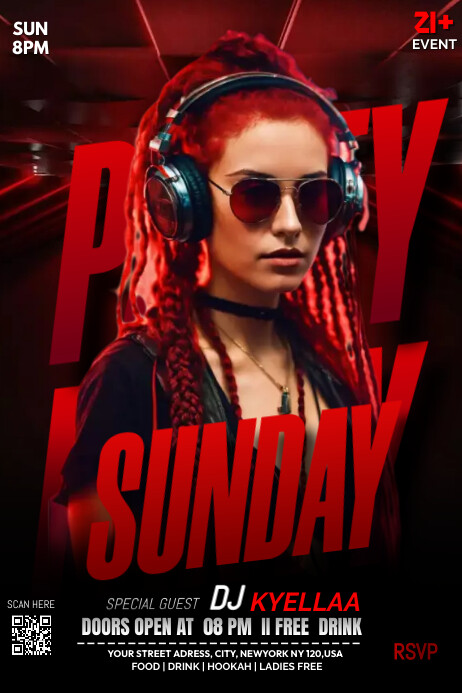 Sunday Party Poster Template | PosterMyWall