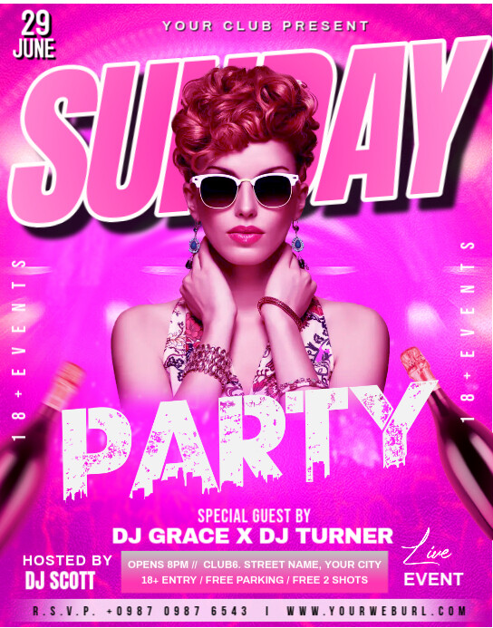 Sunday Party Poster/wallboard Template | PosterMyWall