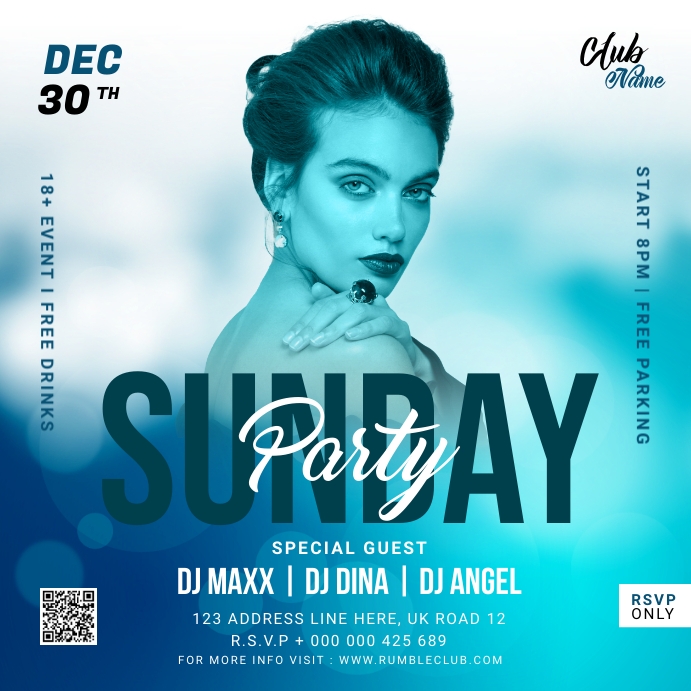 Sunday party template | PosterMyWall