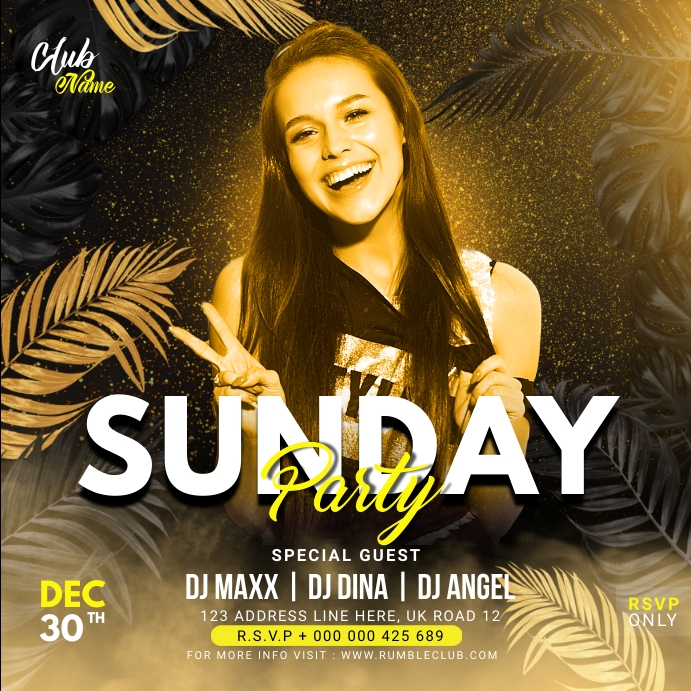 Sunday Party Template | PosterMyWall