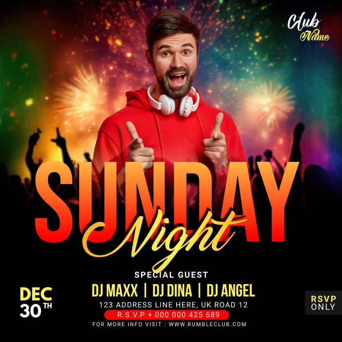 Copy of Sunday Party Template | PosterMyWall