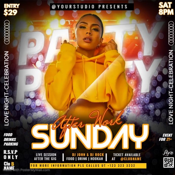 Sunday Party Template | PosterMyWall