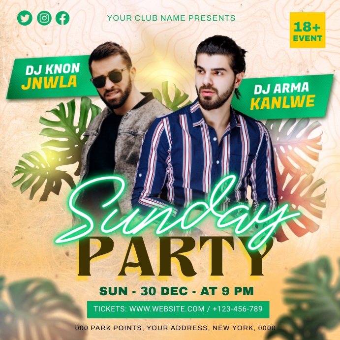Sunday Party Template | PosterMyWall