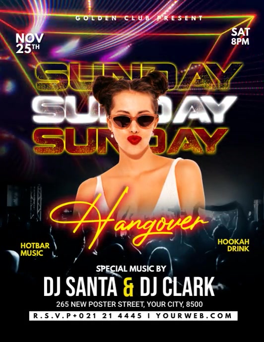 Sunday party video ad Template | PosterMyWall