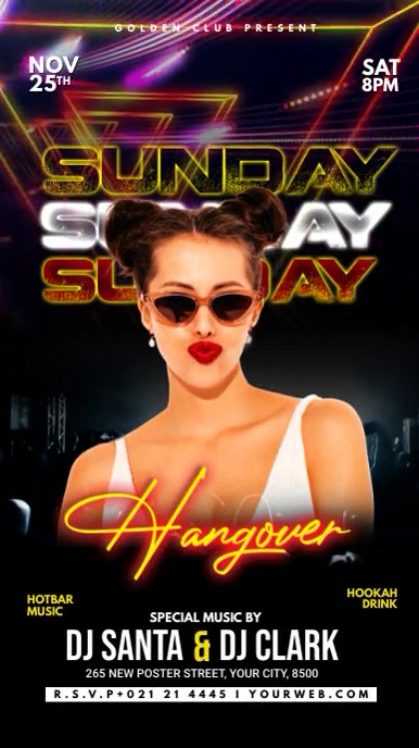 Sunday party video ad Template | PosterMyWall