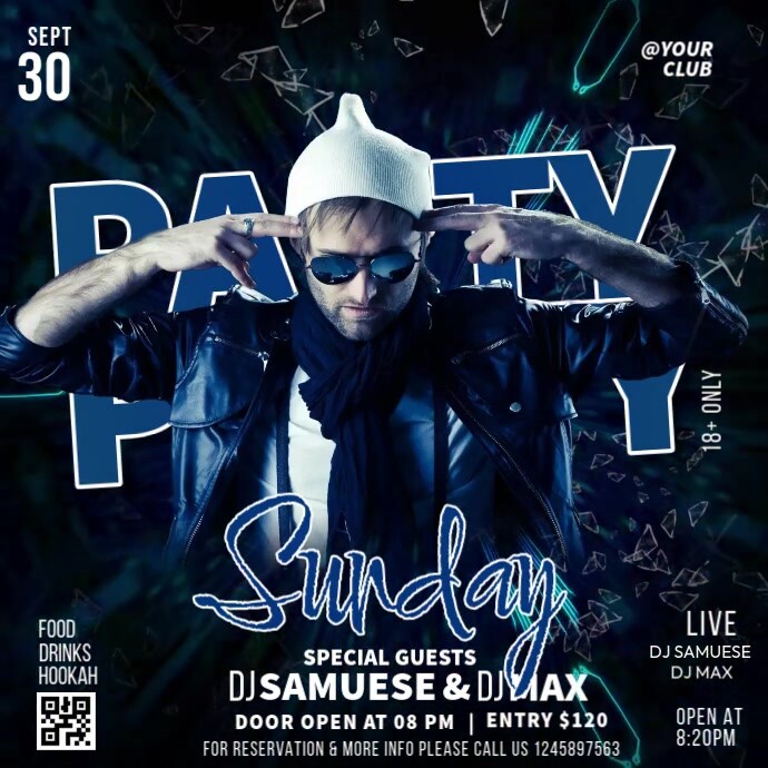 Sunday Party Video Ads Template | PosterMyWall
